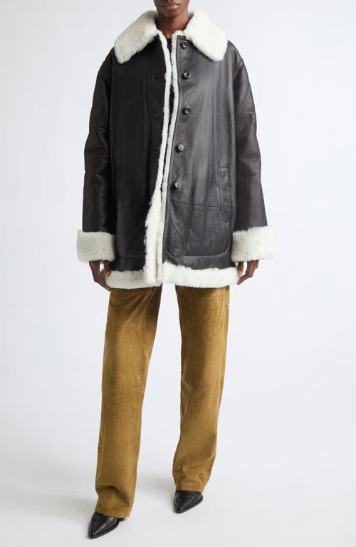 ALTUZARRA Altuzarra Blake Genuine Shearling Trim Leather Coat